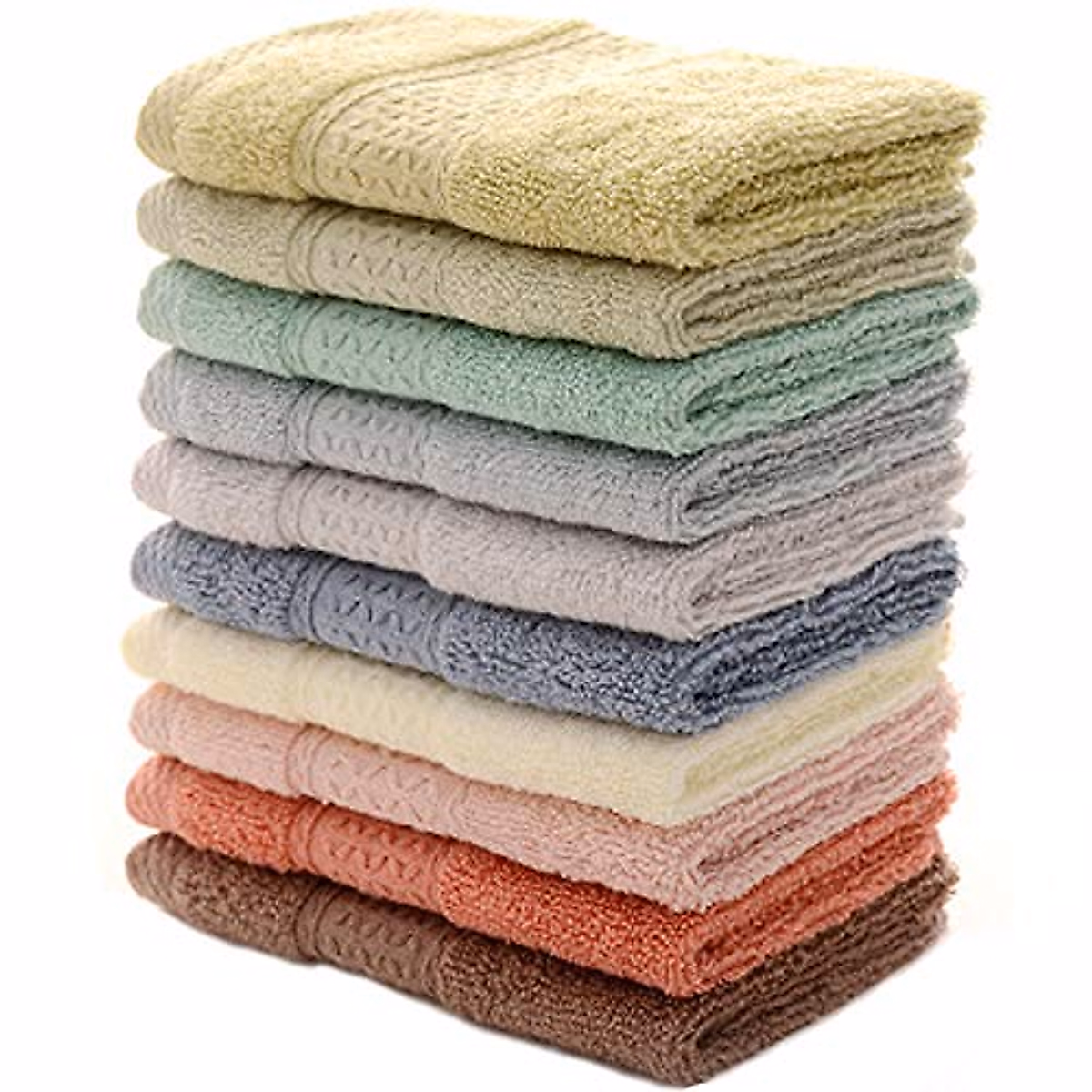12-Pack Face Towels,Multi-Color Soft Washcloth 35*35cm (1)