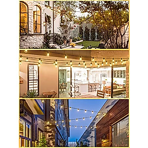 addlon 100FT(2-Pack*50FT) LED Outdoor String Lights with 30 Edison Vintage Shatterproof Bulbs, Commercial Grade Patio Lights, IP65 Waterproof for Balcony, Backyard and Garden, Warm White