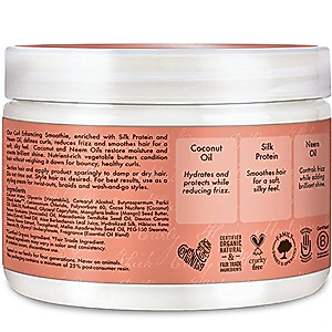 Shea Moisture Shampoo and Conditioner Set, Coconut and Hibiscus Curl & Shine 13-oz ea Bundled with Curl Enhancing Smoothie 12-oz. Curly Hair Products with Coconut Oil, Vitamin E & Neem Oil