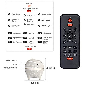 Dr. Prepare Dinosaur Egg Star Projector Galaxy Night Light, Starry Light with Bluetooth Speaker Timer Voice/Remote Control, Ocean Wave Projector Night Light for Kids Adults Party Ceiling Room Decor