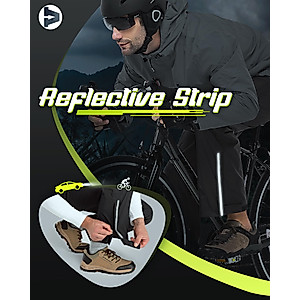 Outdoor Ventures Men's Rain Pants Waterproof Rain Overall Pants Windproof Packable Rain Outdoor Pants for Hiking Fishig Golf Black