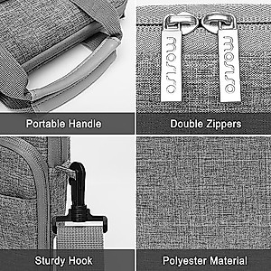 MOSISO Vertical Tablet Sleeve Case Compatible with iPad Pro 12.9 inch M2 & M1 (6th/5th/4th/3rd Gen) 2022-2018,Surface Pro 12.3 inch X/7/6/5/4/3/2/1,Shoulder Bag Front Raised & Horizontal Pocket, Gray