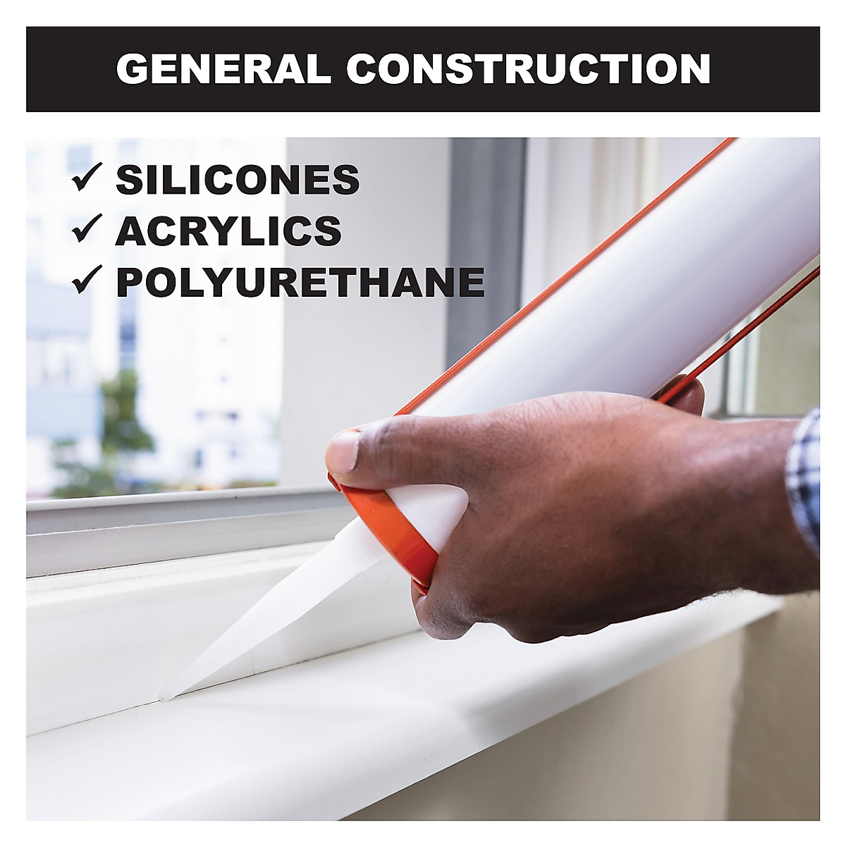 Albion Engineering Company B1 B-Line Manual Skeleton Cartridge Caulking Gun, No Drip, 1/10 Gallon (10oz), 7:1 Drive