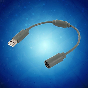 Zerone Replacement Wired Controller USB Breakaway Adapter Connection Cable Cord for XBOX360 (Gray)