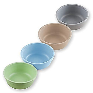 Re-Play Made in USA 12 Oz. Reusable Plastic Bowls, Pack of 4 Without Lid - Dishwasher and Microwave Safe Bowls for Snacks and Everyday Dining - Toddler Bowl Set 5.75" x 5.75" x 2", Meadow