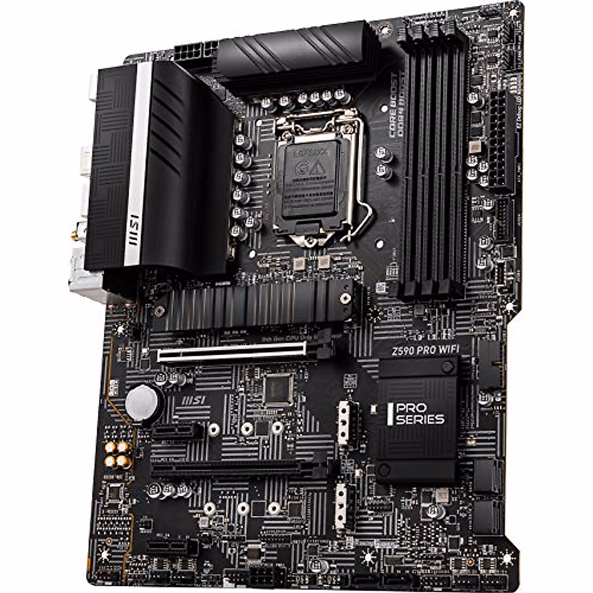 MSI Z590 PRO WiFi ProSeries Motherboard (ATX, 11th/10th Gen Intel Core, LGA 1200 Socket, DDR4, PCIe 4, M.2 Slots, USB 3.2 Gen 2, 2.5G LAN, DP/HDMI, Wi-Fi 6E)