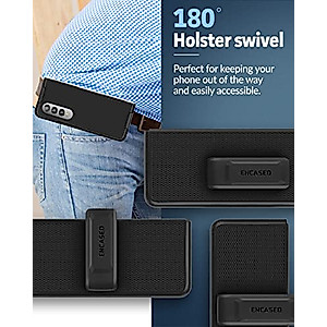 Encased DuraClip for Galaxy Z Fold 4 Belt Clip Case, Slim Front + Back Phone Case with Holster (2022 Samsung Z-Fold 4)