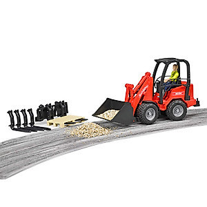 Bruder Schaeffer Compact Loader 2034 Farm & Construction Vehicle for Realistic Pretend Play, Sandbox or Outdoor Fun