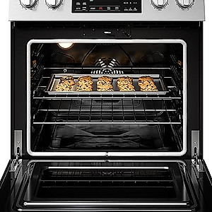 Kenmore Front Control Electric Range Oven with 5 Cooktop Elements with 7 Cooking Power Options, True Convection, Steam and Self Clean, Freestanding Oven, 4.8 cu. ft. Capacity Stainless Steel