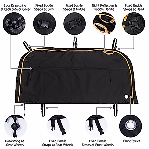 Bike Cover for Transport on Rack, 600D Oxford Heavy Duty Waterproof Bike Cover for 2 Bikes on Rear Bike Rack, Bicycle Cover for Transportation with Lock-Holes Storage Bag