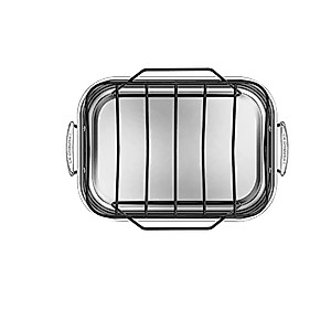 Le Creuset Stainless Steel Roasting Pan with Nonstick Rack, 14" x 10"