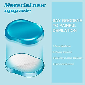 Crystal Hair Eraser for Women and Men, Reusable Crystal Hair Remover Device Magic Painless Exfoliation Hair Removal Tool, Magic Hair Eraser for Back Arms Legs(Blue)