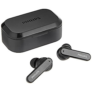 Philips T4506 True Wireless Headphones with Active Noise Canceling (ANC), Up to 24 Hours Playtime, Bluetooth, Awareness Mode, IPX4 Water Resistant, USB-C Charging Case, TAT4506BK, Black