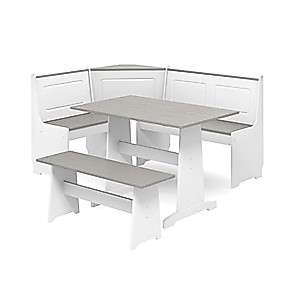 Linon Grey and White Breakfast Dining Set Ardmore Nook