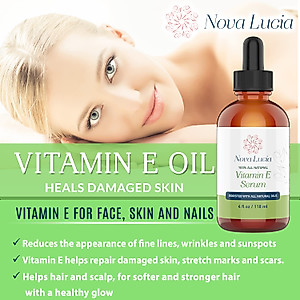 Organic Vitamin E Oil For Skin Face Hair Oil For Hair Growth Acne Scar Treatment Stretch Mark Removal Moisturizer Hair Skin And Nails Vitamins compare with Vitamin E Cream Acne Scar Remover Cream 4 oz
