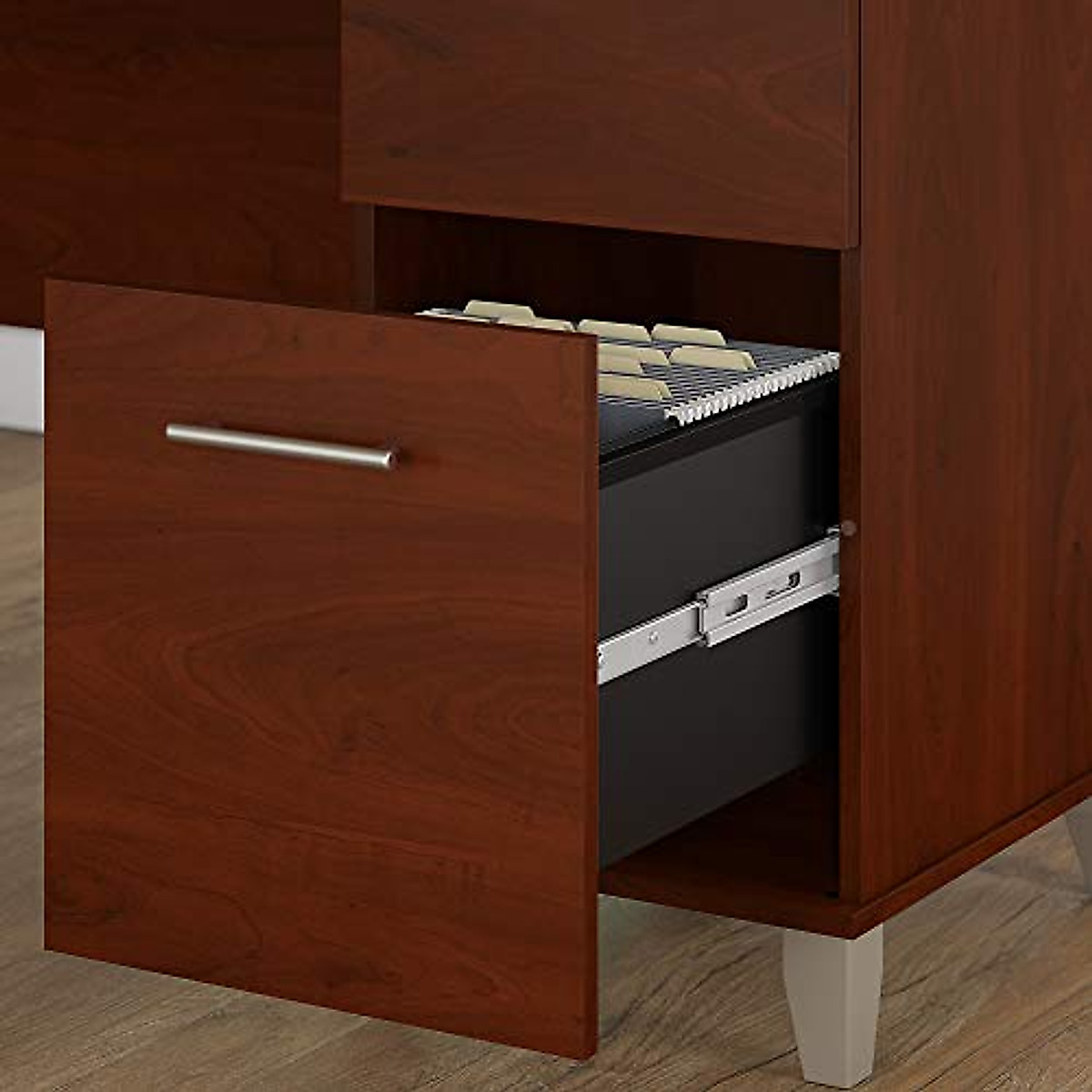 Bush Furniture WC81728 Office Desk with Drawers, 60W, Hansen Cherry