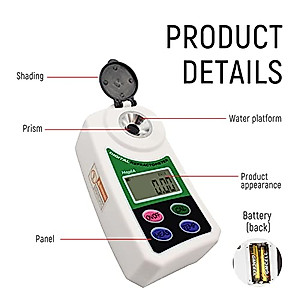 HOJILA Digital Brix Refractometer Brix Meter Pocket Refractometer with ATC for Sugar Content Test, Range 0~55% Brix
