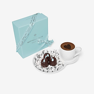 Truly.Madly Ink Armenian Alphabet Espresso Cups with Saucers, Set of 6, Armenian Coffee Cups with Handle, 3 oz. Porcelain Cups with Plates