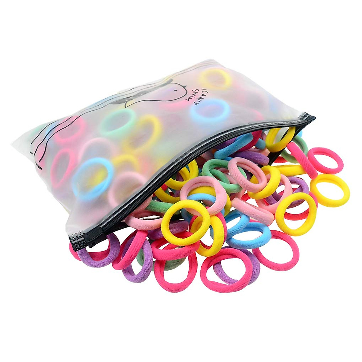 200 Pack Candy Color Girls' Elastics Hair Ties Seamless Ponytail Holder