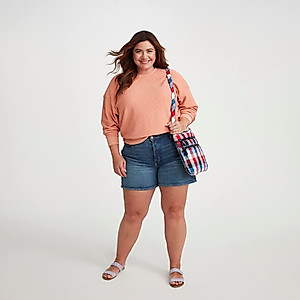 Vera Bradley Women's Cotton Triple Zip Hipster Crossbody Purse, Summer Stars - Recycled Cotton, One Size