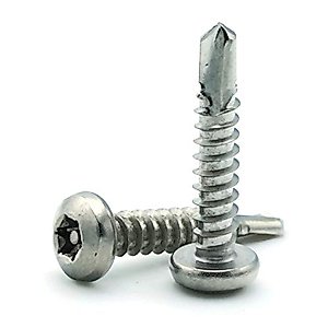 Torx w/Pin Tamper Proof Security Pan Self Driller TEK-3 Screw 410 Stainless Steel - #8 x 1-1/2 (T-15) Qty-25
