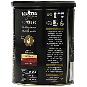 Lavazza Caffe Espresso Ground Coffee, 8-Ounce Cans (Pack of 3)