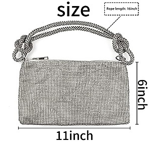 Women Rhinestone Purse Sparkly Hobo Bag Crystal Clutch Purses Shiny Handbag Shoulder Bags for Party Evening Prom Wedding