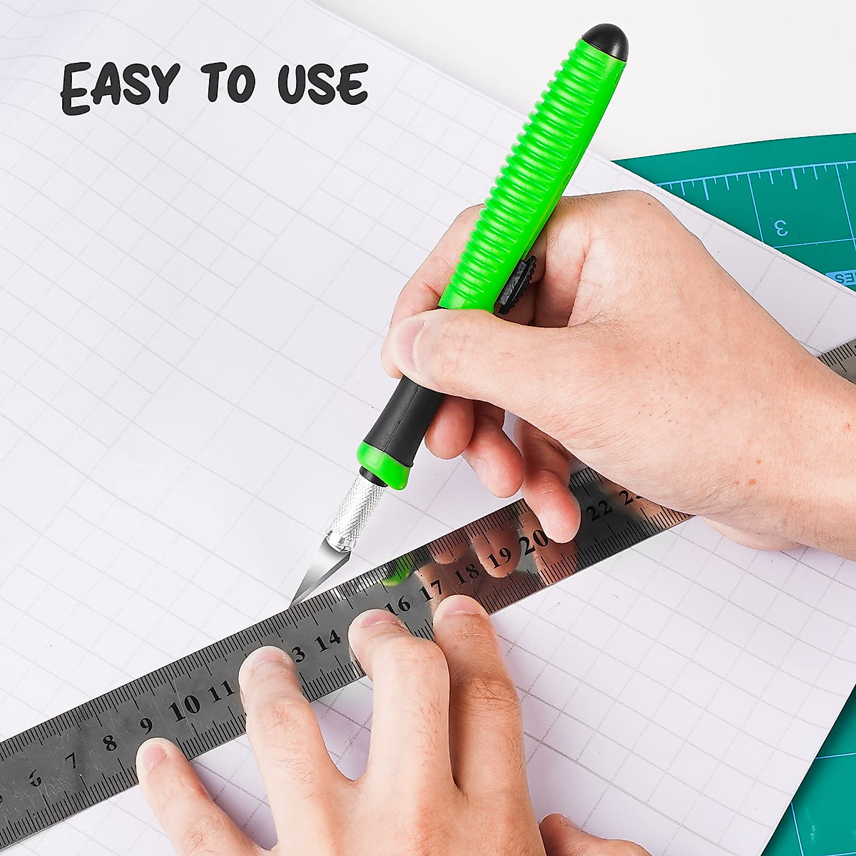 TIFICAL Exacto Knife Retractable, 1 Pack Small Precision Knife with 10 Pcs Blades 11, Lightweight Hobby Knife, Craft Knife for Paper Art, Vinyl Weeding, Stencil, Scrapbooking