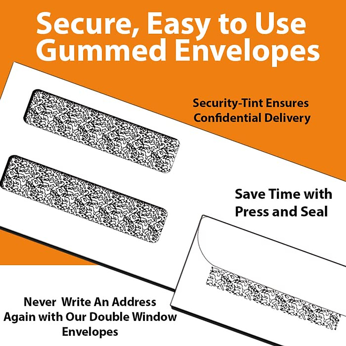 Checks for Less Check Envelopes, Double Window Envelopes, Tinted Security Envelopes, Wallet Check Envelopes for Software Compatible Checks (500 Envelopes, 6.25” x 3.5”)