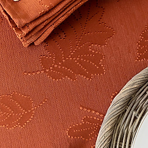 Benson Mills Harvest Legacy Damask Fabric Table Cloth Fall, Harvest, and Thanksgiving Tablecloth (Rust/Burnt Orange, 60" x 84" Rectangular)