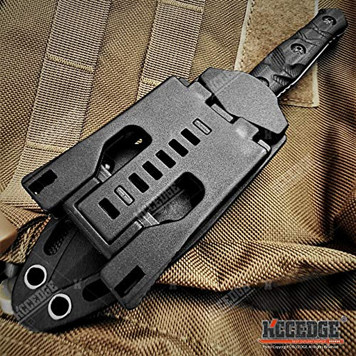 Hunting Knife Tactical Knife Survival Knife 8" Fixed Blade Knife w/ Molle Compatible Pressure Retention Sheath Camping Accessories Survival Kit Survival Gear Tactical Gear 79965 (Desert Tan)