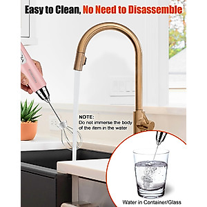 Milk Frother Handheld, USB Type-C Rechargeable Electric Whisk 3 Speed Adjustable, Coffee Frother Wand with 3 Stainless Whisks, Drink Mixer Blender for Latte Cappuccino Matcha Egg