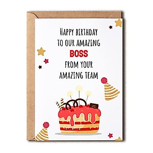 LillaGifts Boss Birthday Card, 5 x 7 inches, Multicolor, Envelope Included