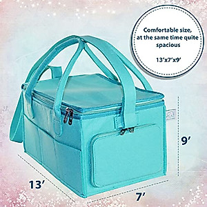 LaLaLuna Diaper Caddy Organizer for Baby Girl & Boy Changing Table Diaper Organizer Car Diaper Caddy Newborn Caddy Portable Diaper Caddy for Dresser Felt Baby Diaper Caddy Teal