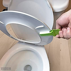 VIKROM 4Pcs Toilet Seat Lid Lifter Tool Toilet Seat Lifter Handles for Toilet Seat Cover Adhesive Handle Avoid Touch Tool Toilet Seat Handles - Self Adhesive Toilet Seat Handle Lifter Toilet Tool