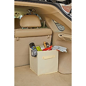 DFL INC. Fabric Storage Bins, Organization - Storage, Closet Organizer Cube Storage, 6 Pack (Beige)