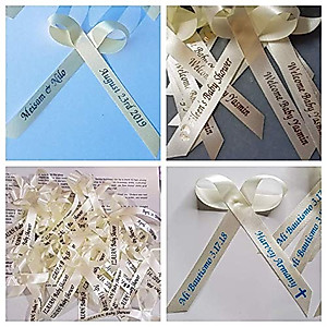 Personalized Ribbons for Bridal Shower Wedding Party Favors or Baby Showers, Fully Assembled - Custom Made Pack of 25