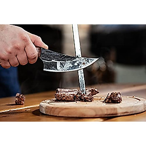 Altomino Handmade Fixed Blade Sharp Knife, 9.6 IN Hand-Forged Thin Knife, Carbon Steel Boning Knife for Meat Cutting, Razor Sharp, Deboning Chicken, Ham, Fish