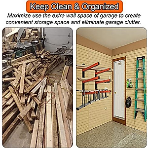 Thanaddo 3-Level Metal Wall Mount Lumber Storage Rack Wood Organizer Rack Lumber Rack Metal Rack Indoor & Outdoor (2PACK)