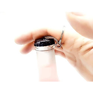 Flycheers 2 pieces Titanium alloy keychain Mini opener Beer Bottle Opener with Stainless Steel Key Rings
