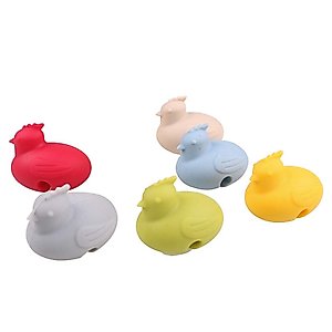 Cartoon Silicone Cooking Pot Lid Clips Pot Holder Kitchen Cooking Prevent Overflow Tool Kitchen Accessories(6pc-chicken)