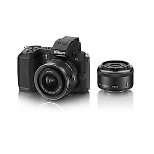 Nikon DSLR Nikon 1 V2 Double lens kit Black N1V2WLKBK - International Version (No Warranty)