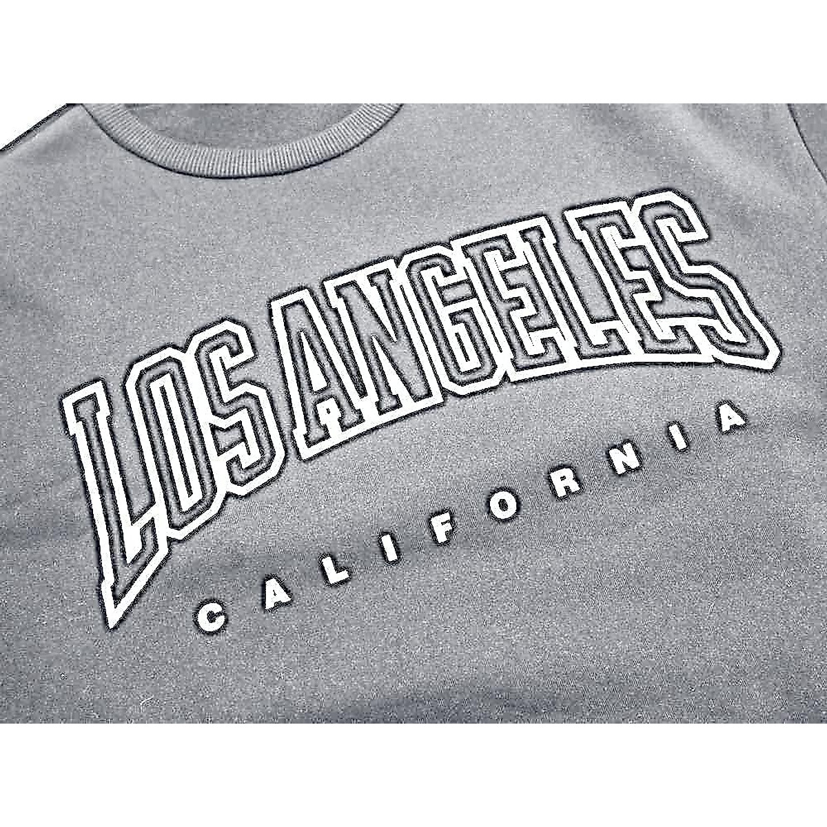 LilyCoco Women's Graphic Oversized Sweatshirt Long Sleeve Crewneck Pullover Top Los Angeles Gray Medium