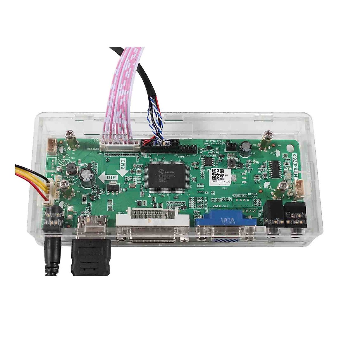 VSDISPLAY 14.9" 1280x390 LCD Screen LTA149B780F with HD-MI DVI VGA Audio Controller Board M.NT68676 with Acrylic Case,and Power Adapter,for DIY 1up Cabinet/Car Gauge Cluster Digital Marquee Monitor