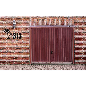 Palm Tree Beach Themed Personalized Steel House Number Address Plaque Personalized Metal Wall Sign Wall Art Customized