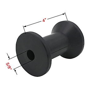 UANOFCN 4 Inch Width Boat Trailer Black Rubber Spool Roller - 5/8 Inch Hole