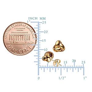 10k Yellow Gold Love Knot Post Stud Earrings, 6mm