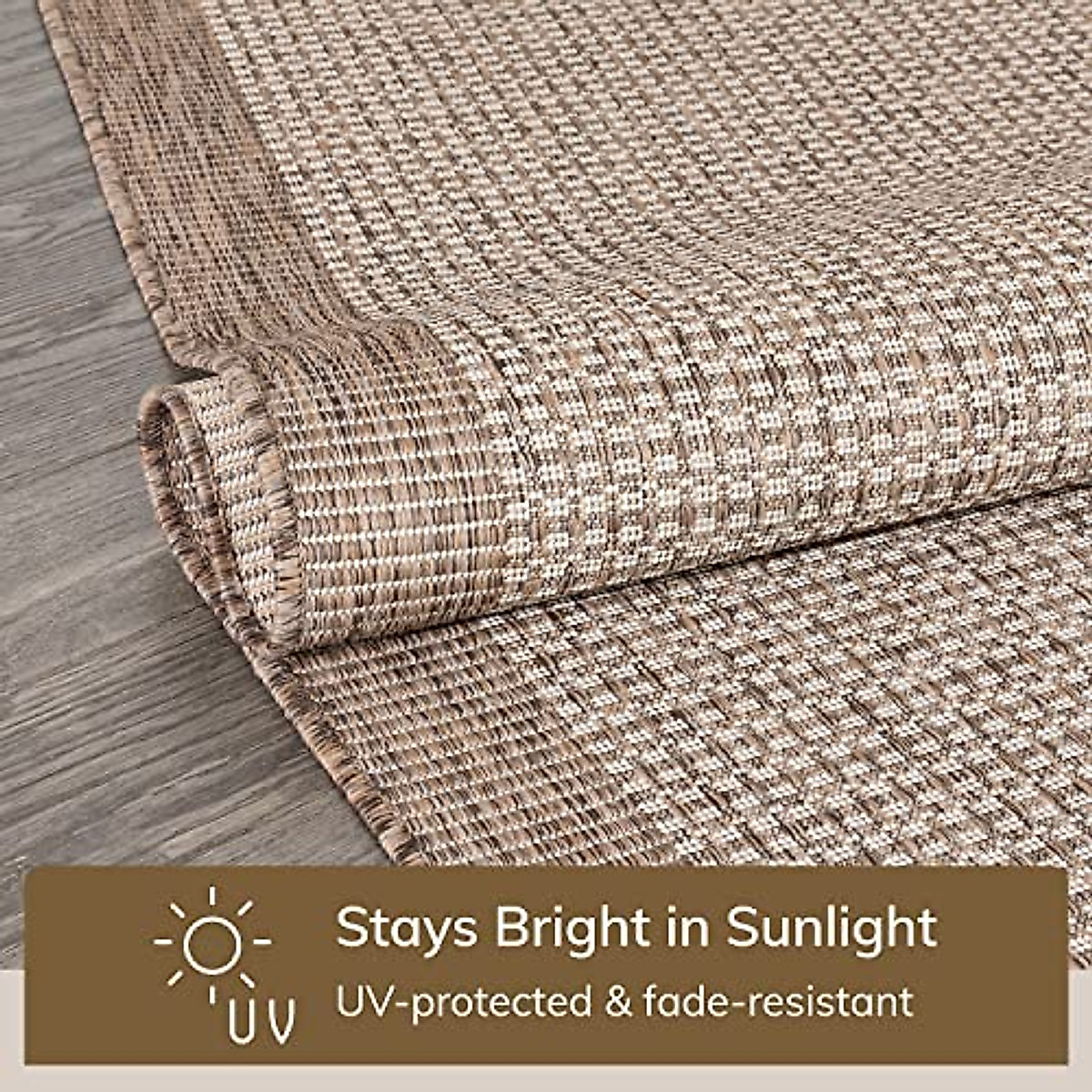 Well Woven Medusa Odin Ivory Solid & Striped Border Indoor/Outdoor Flatweave 7'10" X 9'10" Area Rug