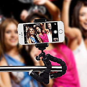 Acuvar 6.5” inch Flexible Tripod with Universal Mount for All Smartphones & an eCostConnection Microfiber Cloth