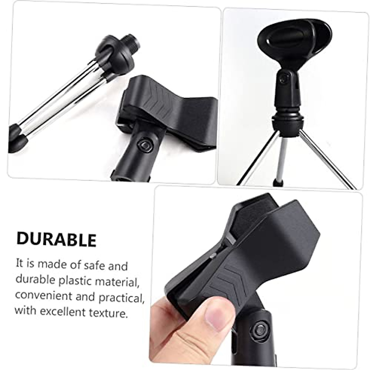 Mikinona 2pcs microphone stand microphone tripod mic holder bracket desk mic table mic stand microphone support mic bracket tabletop tripod microphone mount plastic desktop selfie stand